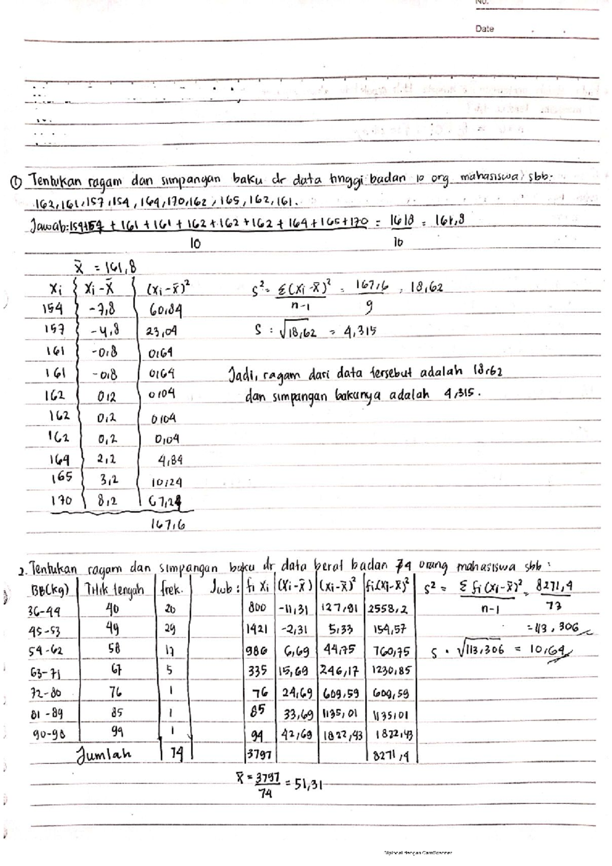 Latihan Statistika - Mathematics - Studocu