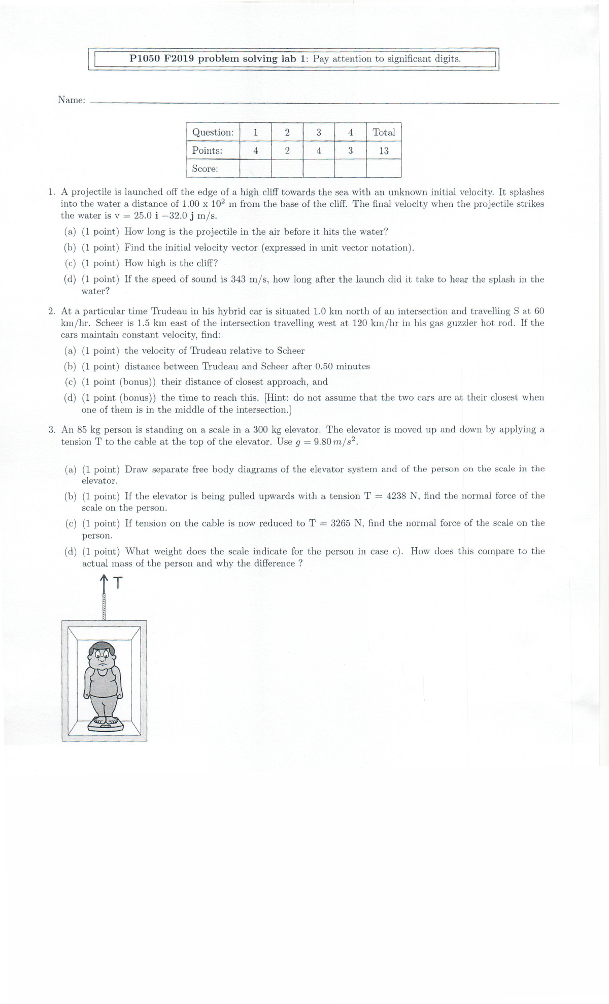 Problem Session 1 Solutions - Phys 1020 - Studocu