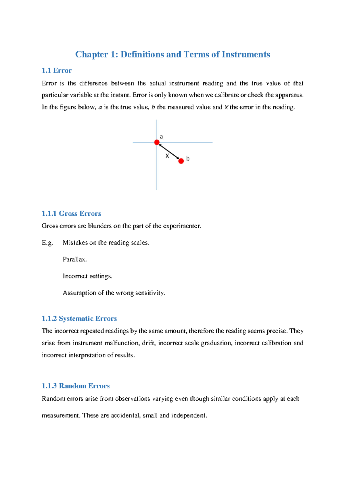 Chapter 1 Instrument Definitions Errors And Calibration Of Sensors Chapter 1 Definitions