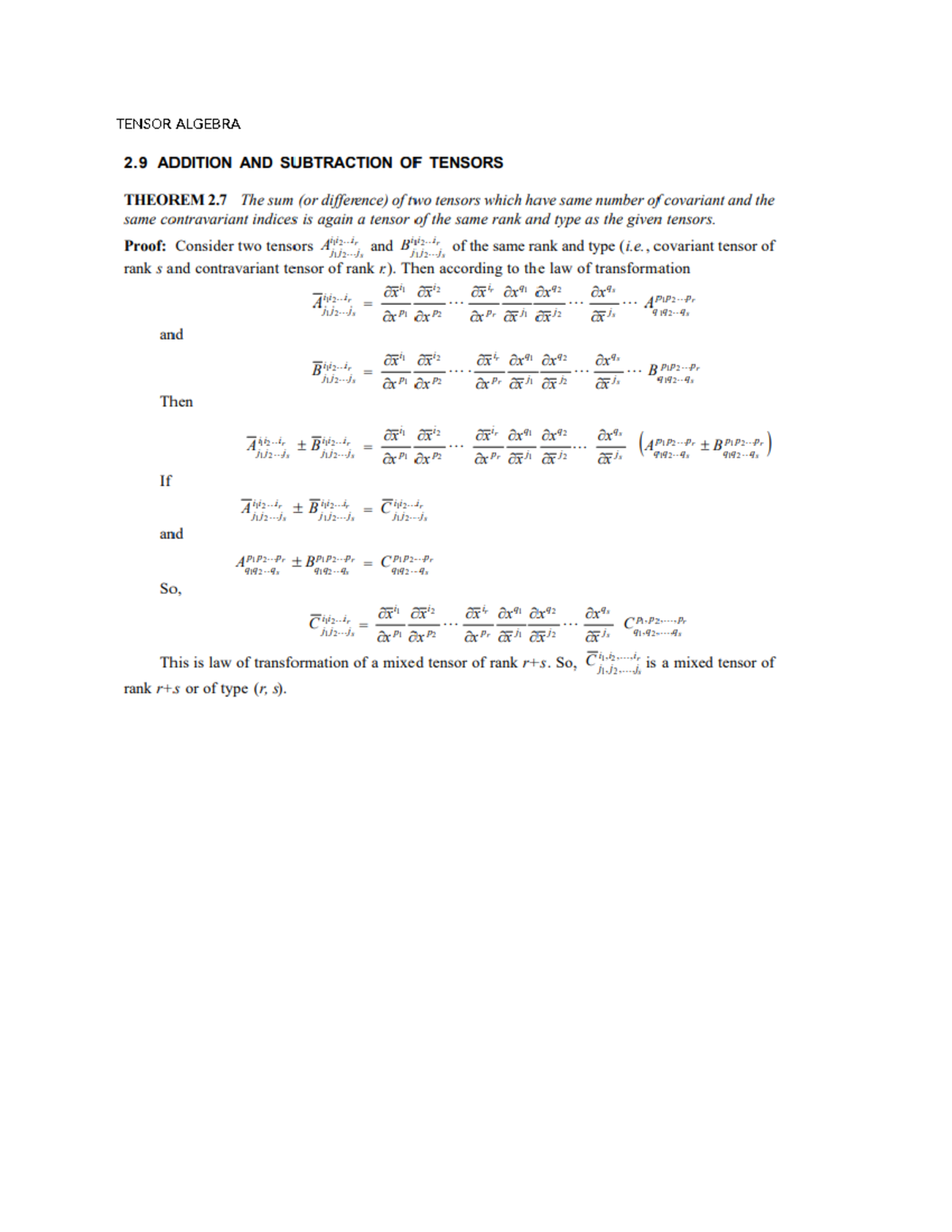 MAT 426 Notes 3 - fluid mechanics - business mathematics - TENSOR ...