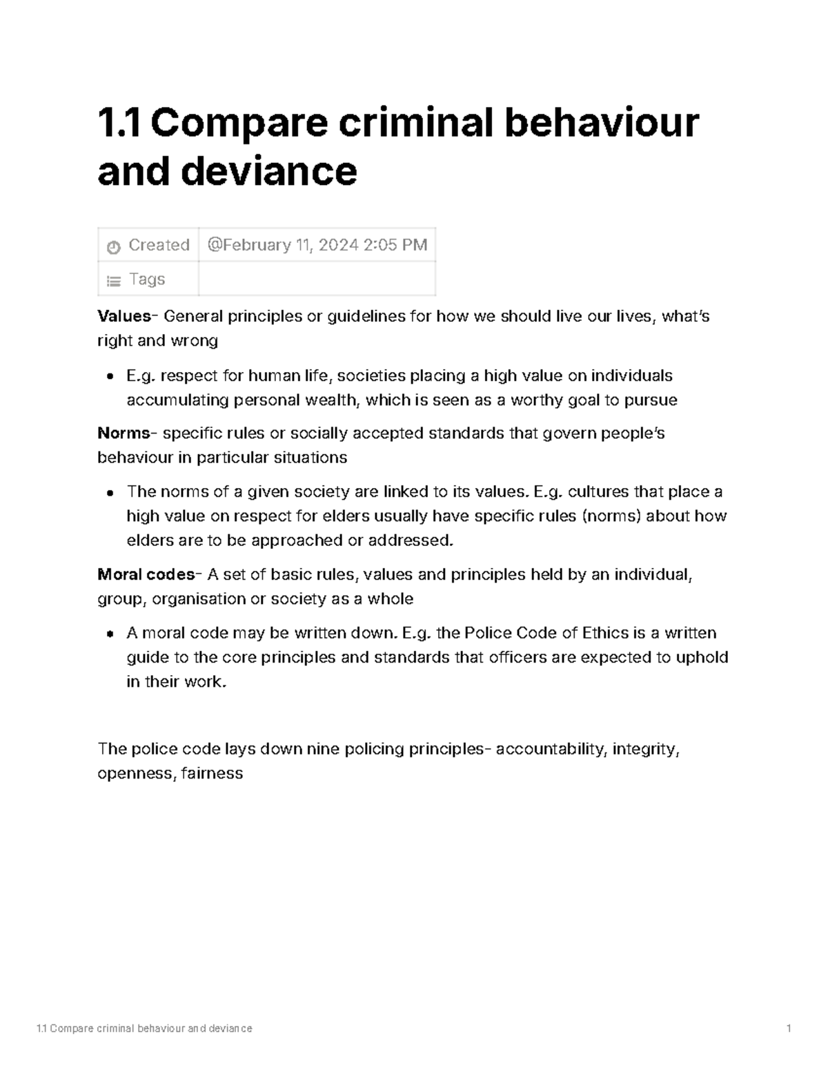 1 - Unit 1 A.C 1.1 - 1 Compare criminal behaviour and deviance 1 1 ...