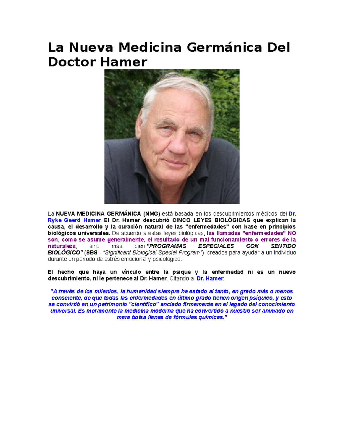 Pdfcoffee - Ampliación información - La Nueva Medicina Germánica Del Doctor Hamer La NUEVA ...