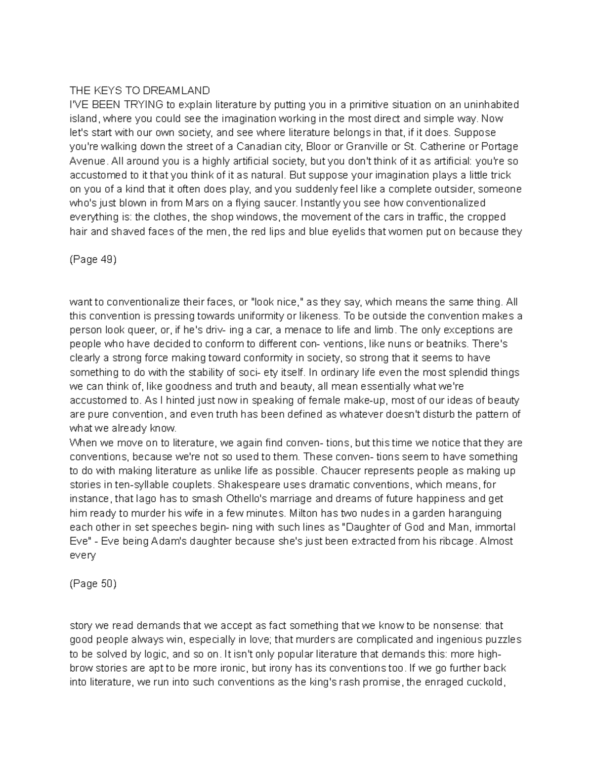 Keys to dreamland - chapter - THE KEYS TO DREAMLAND I'VE BEEN TRYING to ...