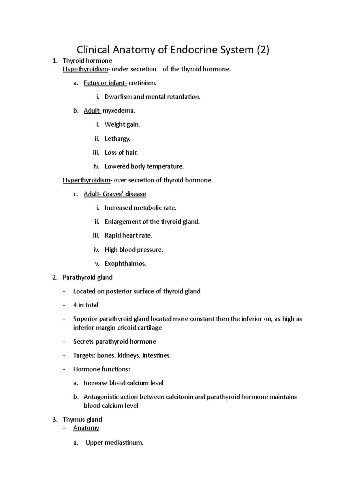 Clinical Anatomy of Endocrine System - a. Fetus or infant- cretinism. i ...