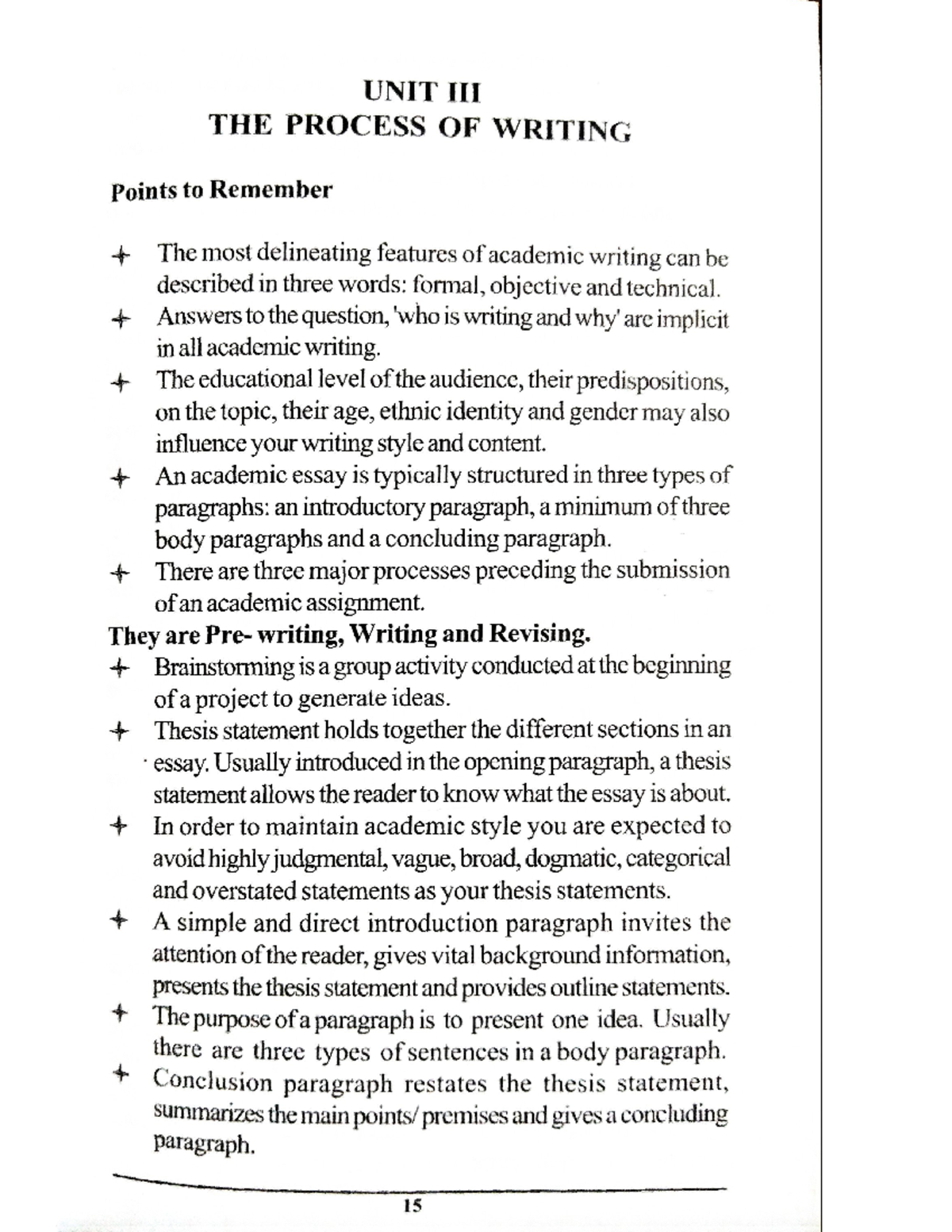 UNIT 3. THE Process OF Writing - Bachelor of commerce (bcom) - Studocu