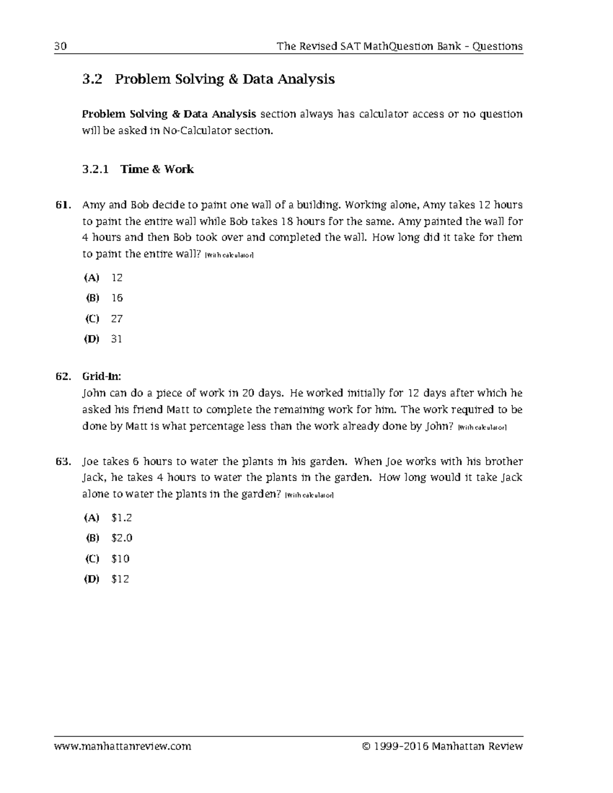 Mathematical skills - Bài tập toán tiếng Anh - 3 Problem Solving & Data Analysis Problem Solving ...