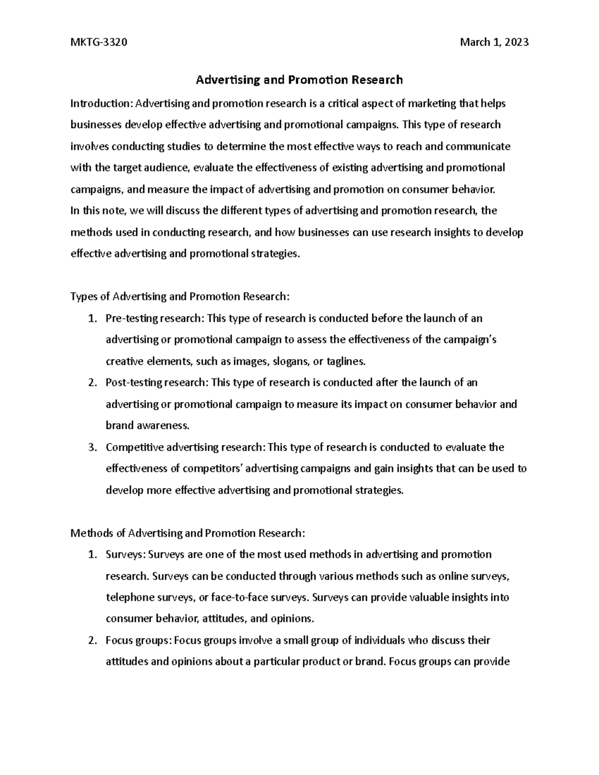 Advertising and Promotion Research - This type of research involves ...