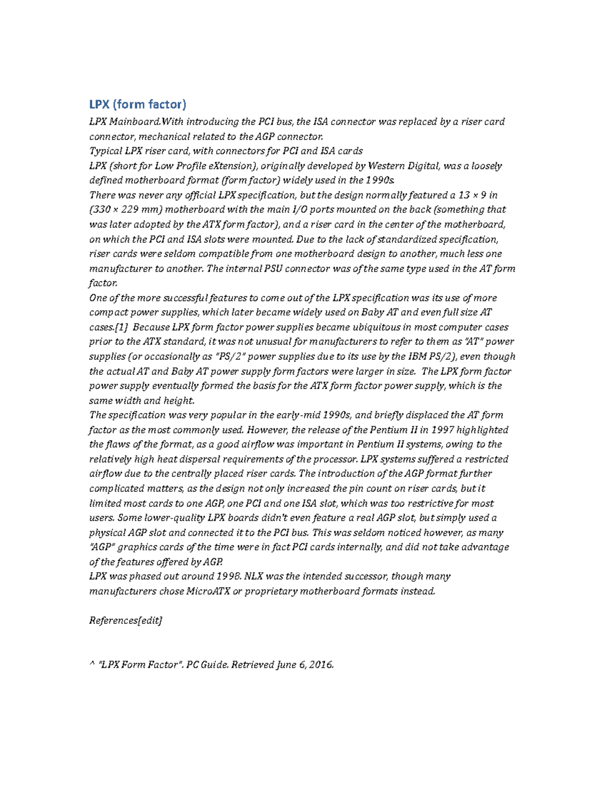 File7 - asjdkfl; - LPX (form factor) LPX Mainboard introducing the PCI ...