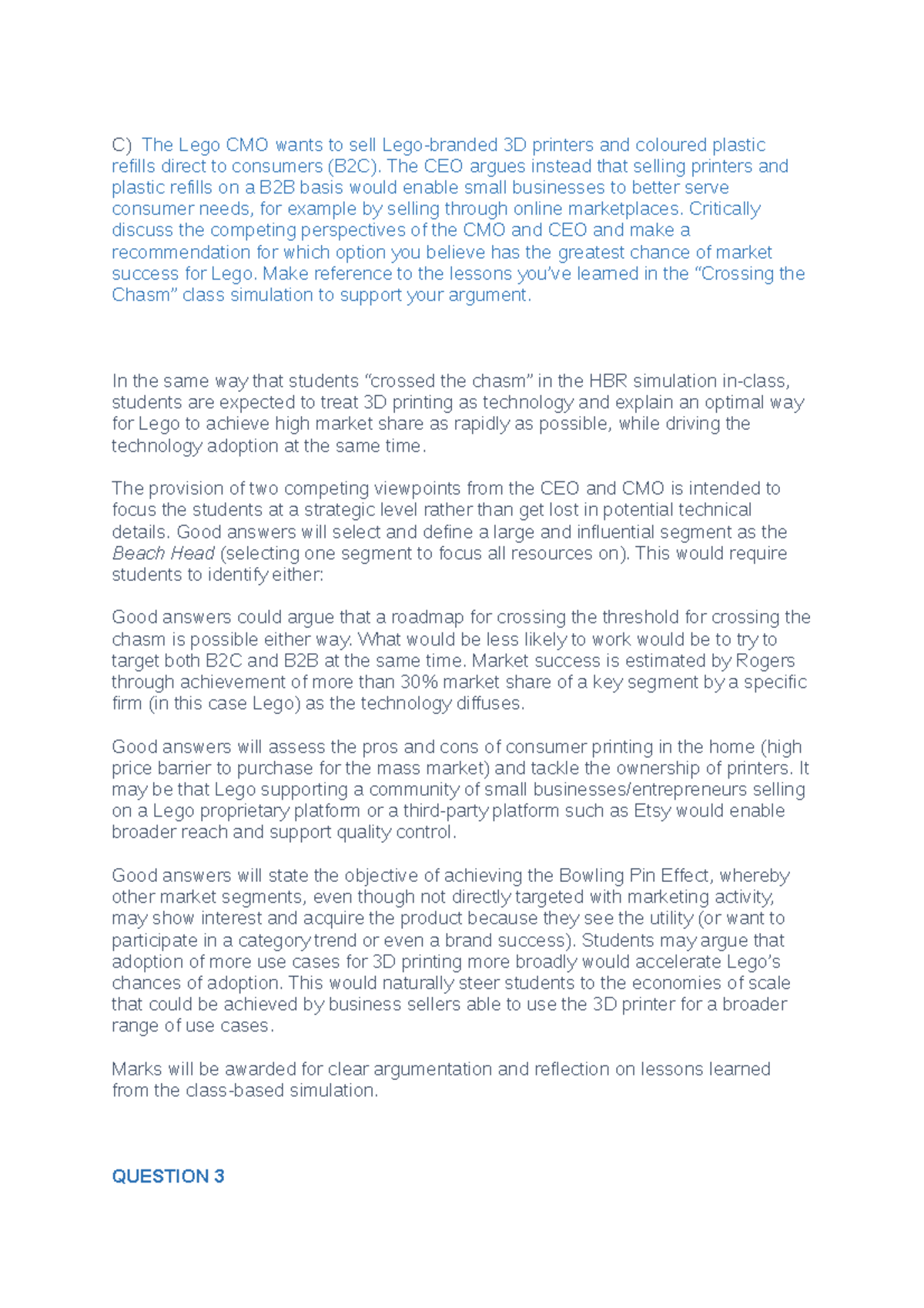 SPMM - Strategic Product Management - C) The Lego CMO wants to sell ...