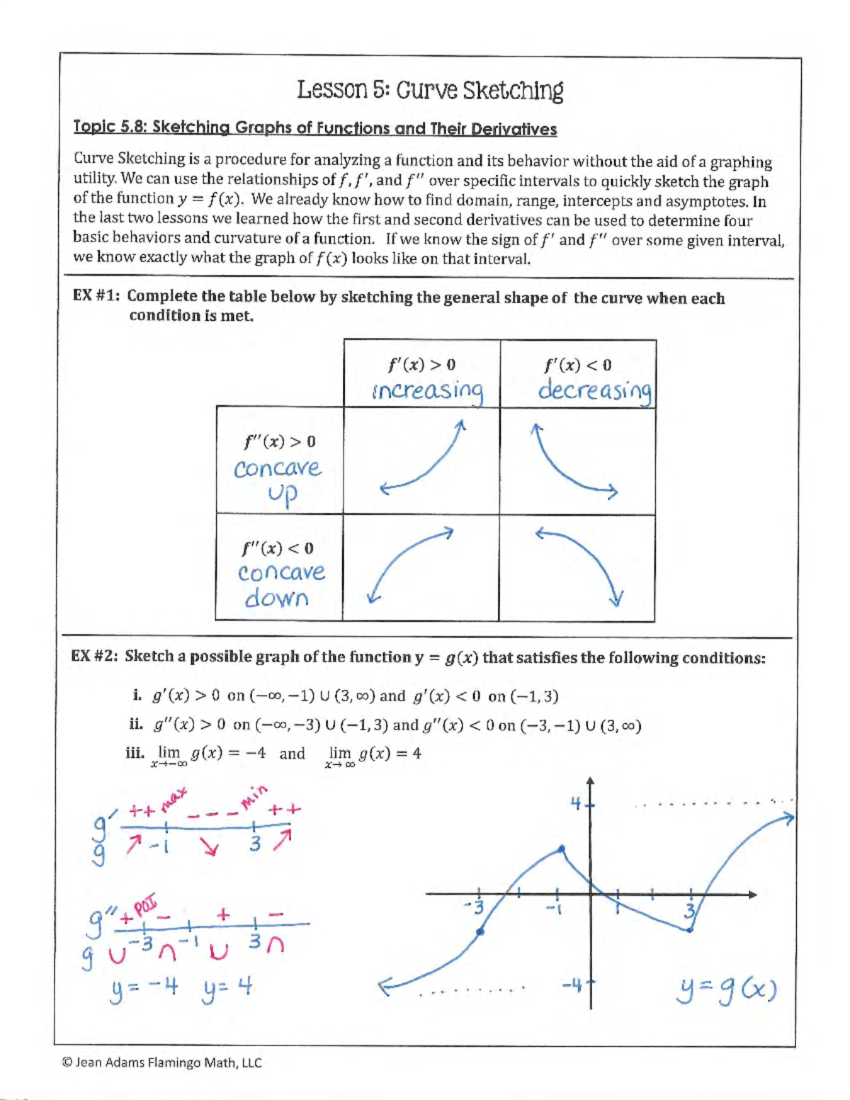 5.5 Guided Notes - EX #8: Let h(x) be a function that is continuous on ...