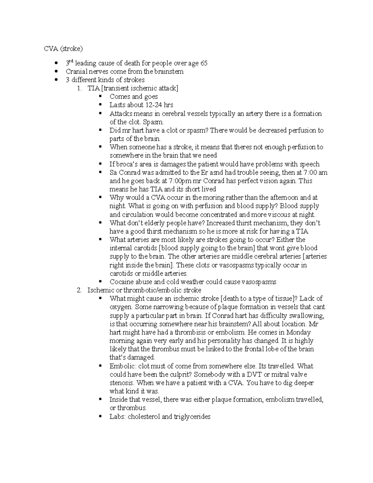 Neuro [patho] - All notes i took from what was said in class and from ...