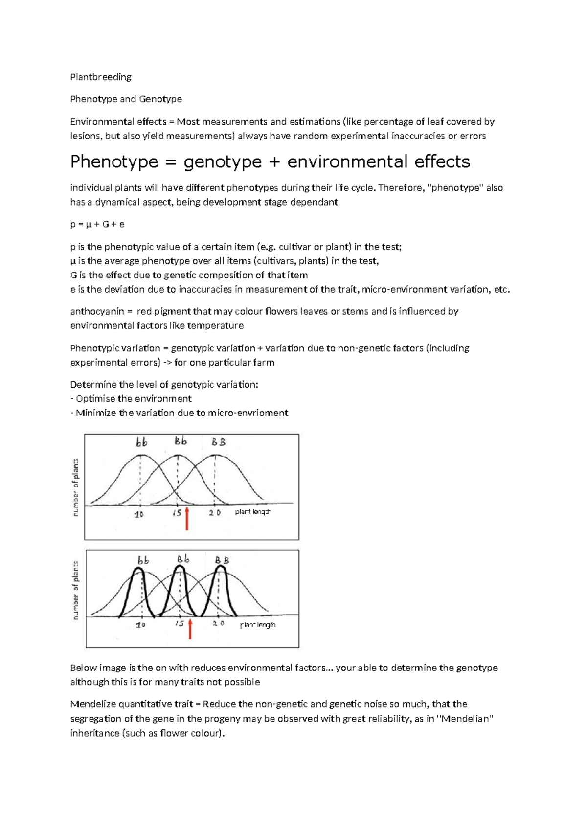 Genotype and phenotype - Plantbreeding Phenotype and Genotype ...