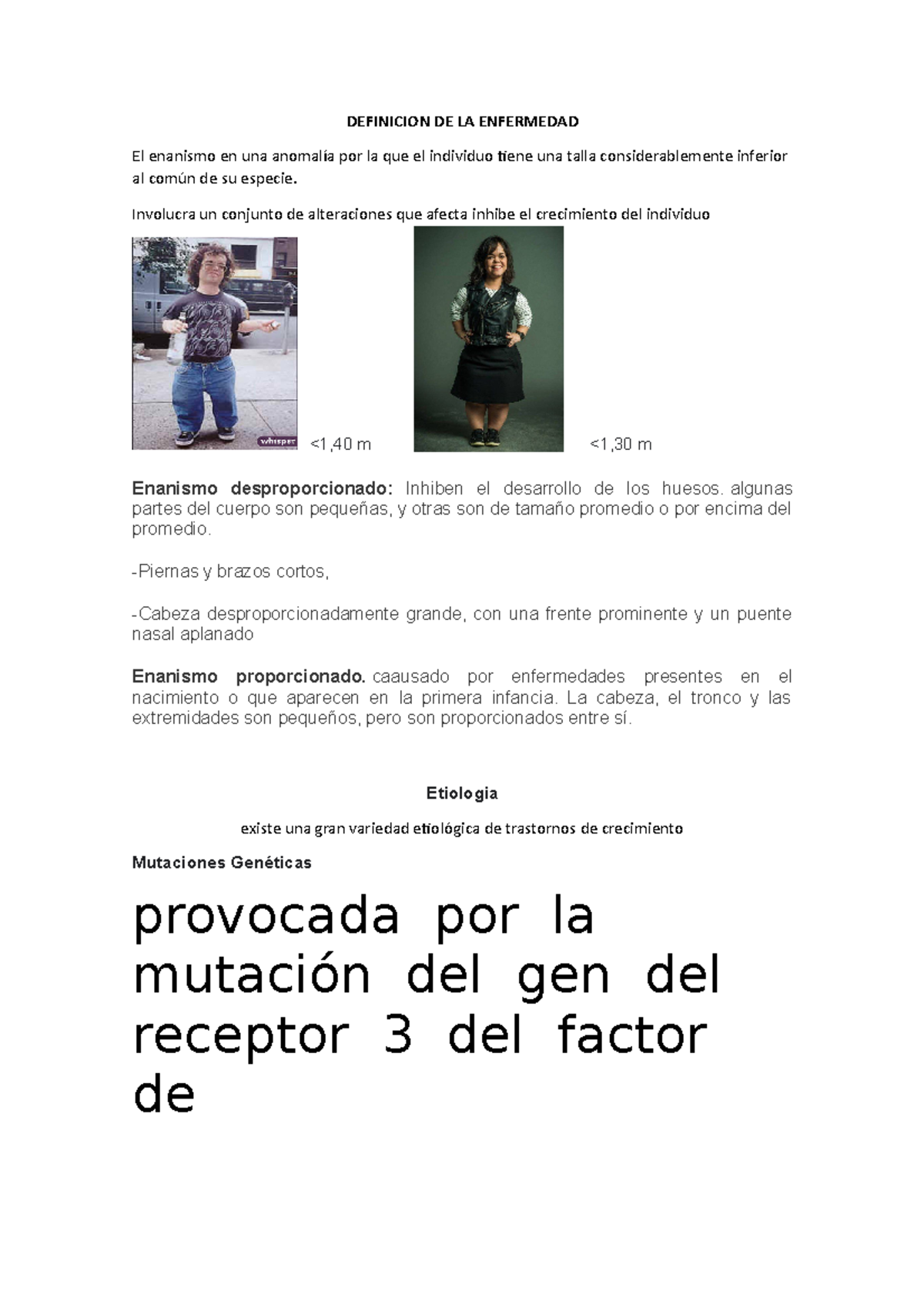 Definicion DE LA Enfermedad - DEFINICION DE LA ENFERMEDAD El enanismo ...