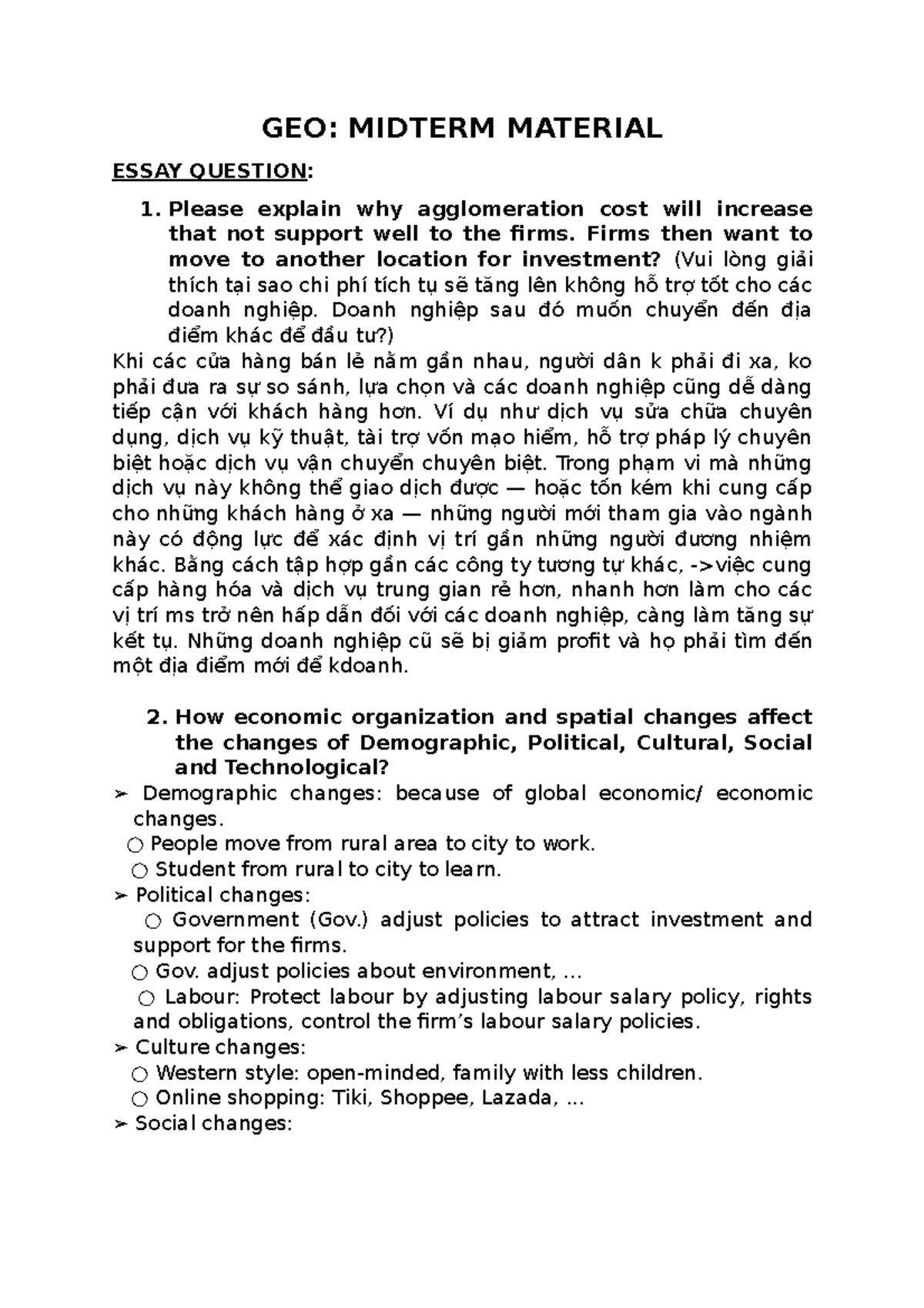 Geo midterm - The summary for GEO - Introduction to Micro Economics ...