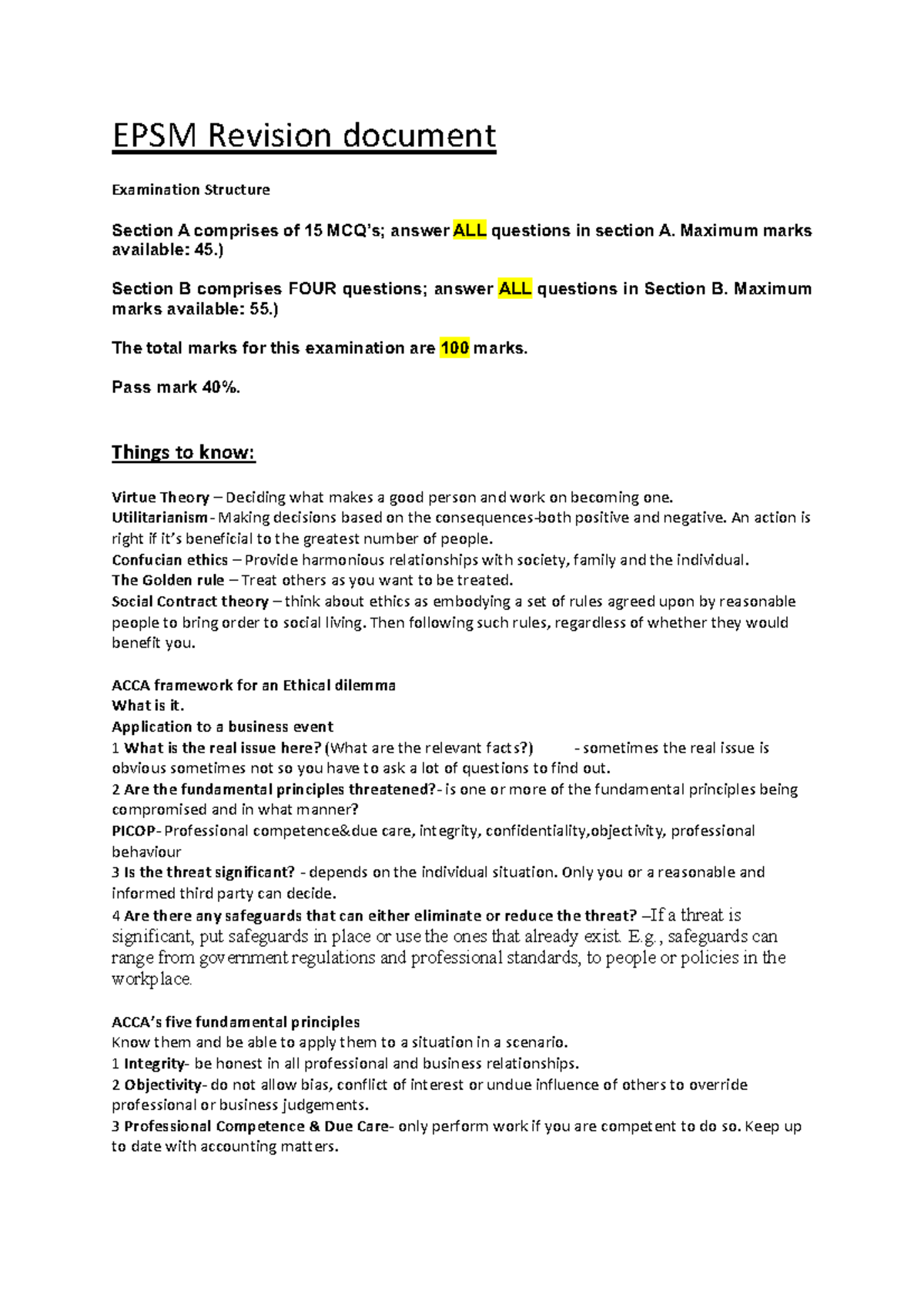 EPSM Revison document November 2023 - EPSM Revision document ...