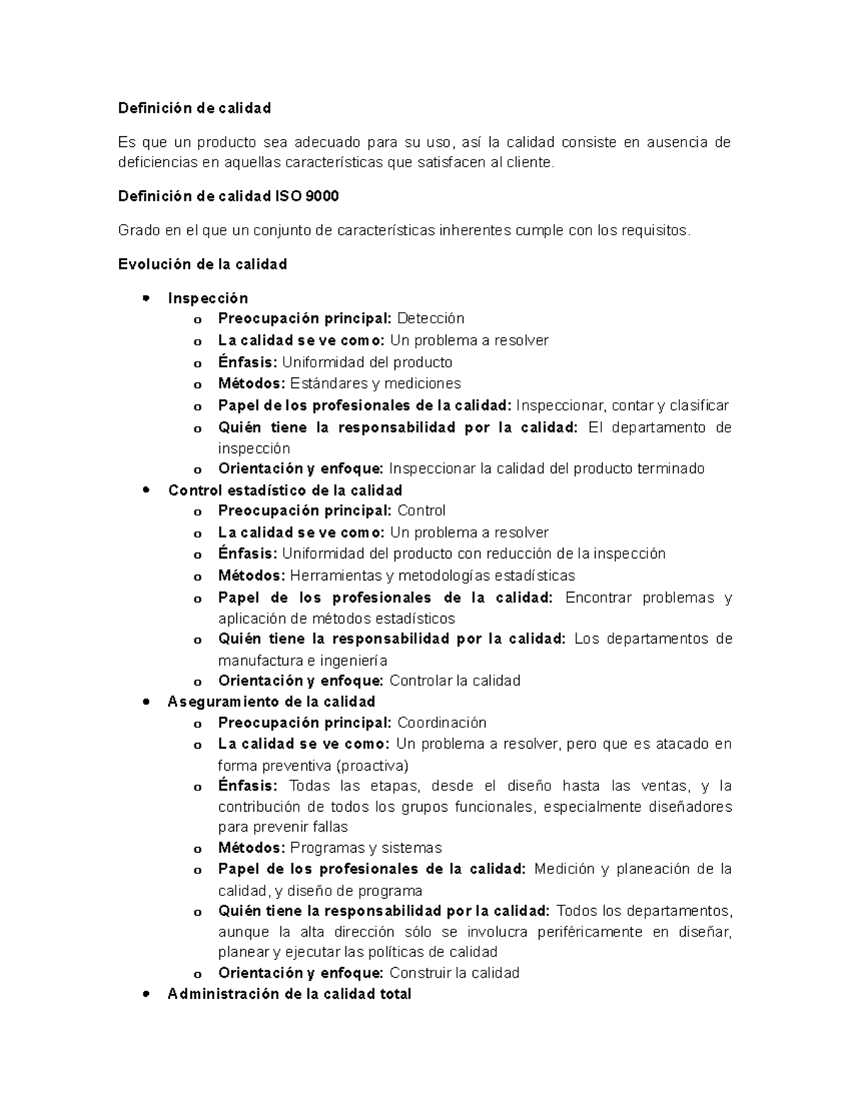 Definición de calidad - Definición de calidad Es que un producto sea ...