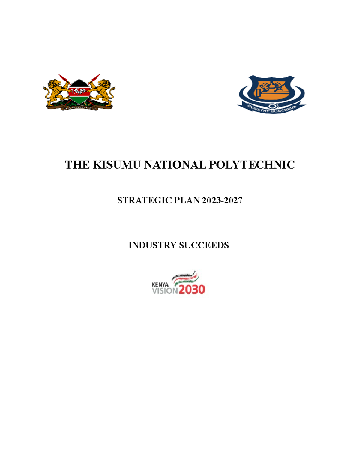 TKNP Validated Strategic PLAN 2023-2027 - THE KISUMU NATIONAL ...