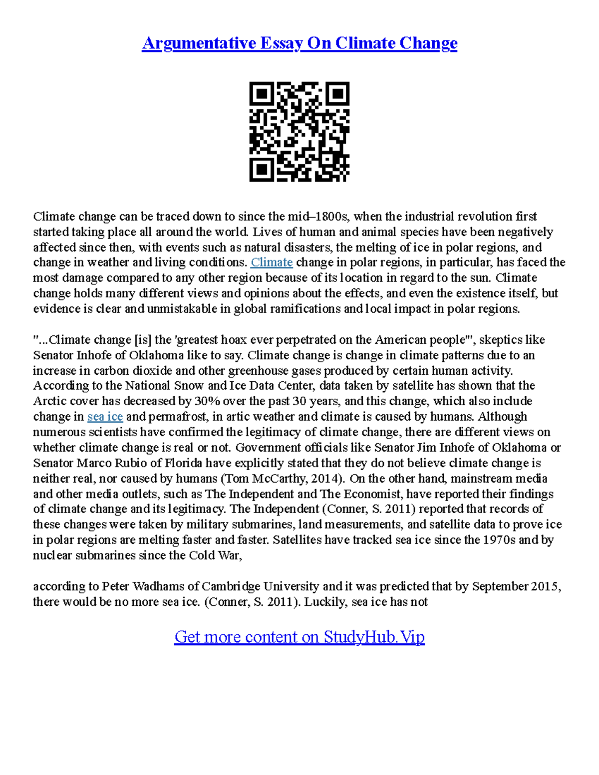 3 Page Essay Outline - Argumentative Essay On Climate Change Climate ...