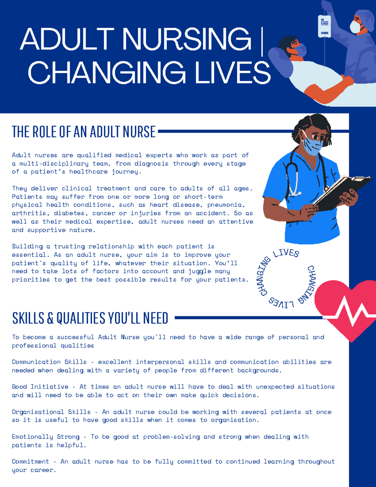 Adult Nursing Changing Lives - THE ROLE OF AN ADULT NURSE Adult nurses ...