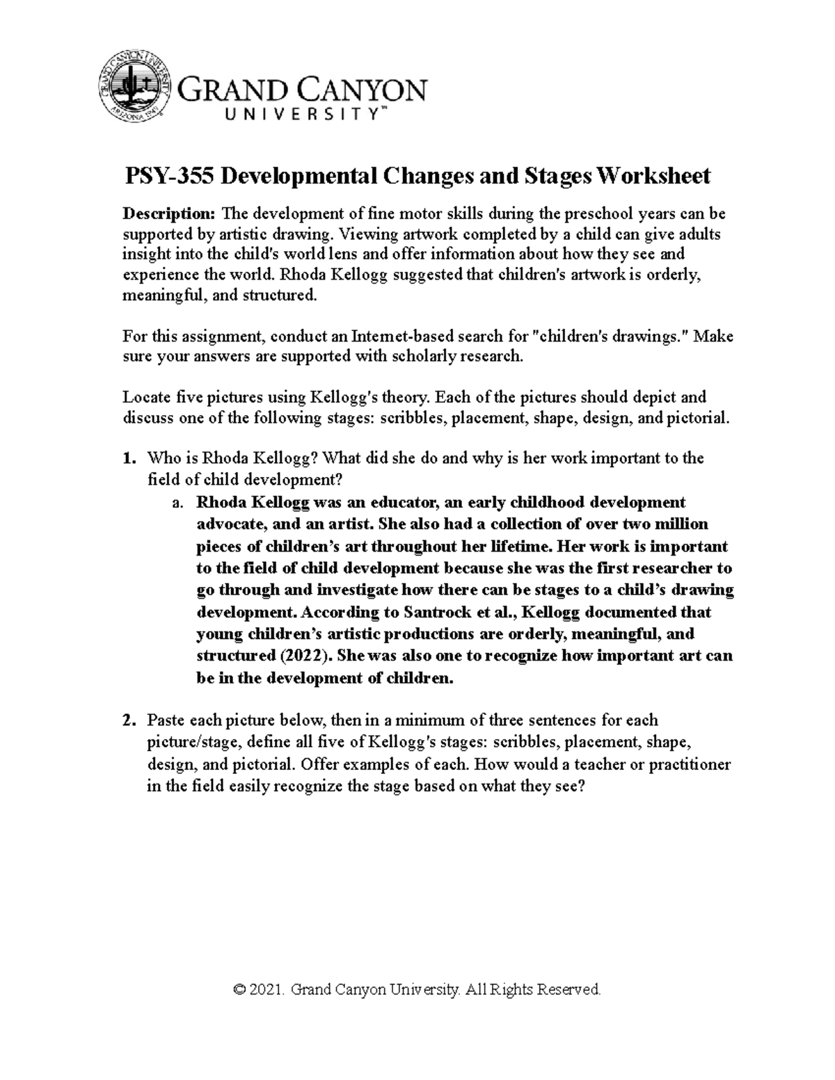 PSY 355 RS Developmental Changesand Stages Worksheet - PSY-355 ...
