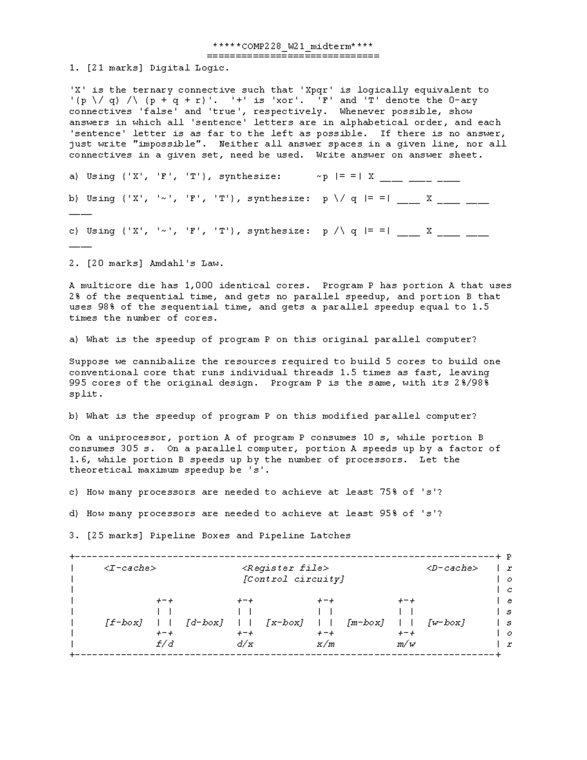 COMP228 midterm Winter 21 - *COMP228_W21_midterm [21 marks] Digital ...