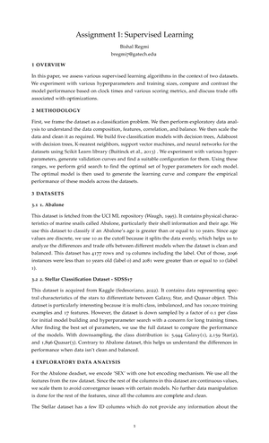ML Assignment Analysis-3 - For this assignment, I will re-use the white wine quality and abalone ...