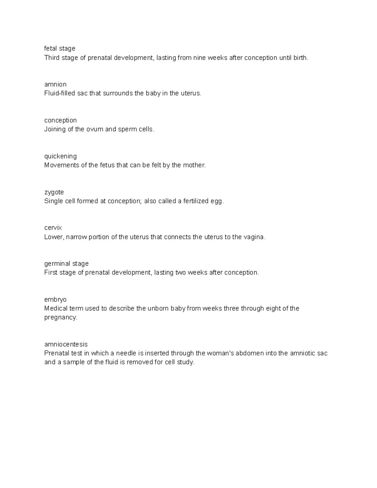 Fetal stage - notes - fetal stage Third stage of prenatal development ...