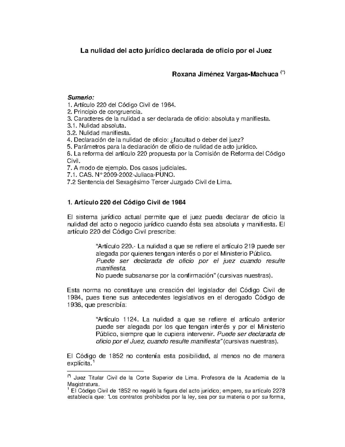 La nulidad del acto juridico - Principio de congruencia. Caracteres de la nulidad a ser ...