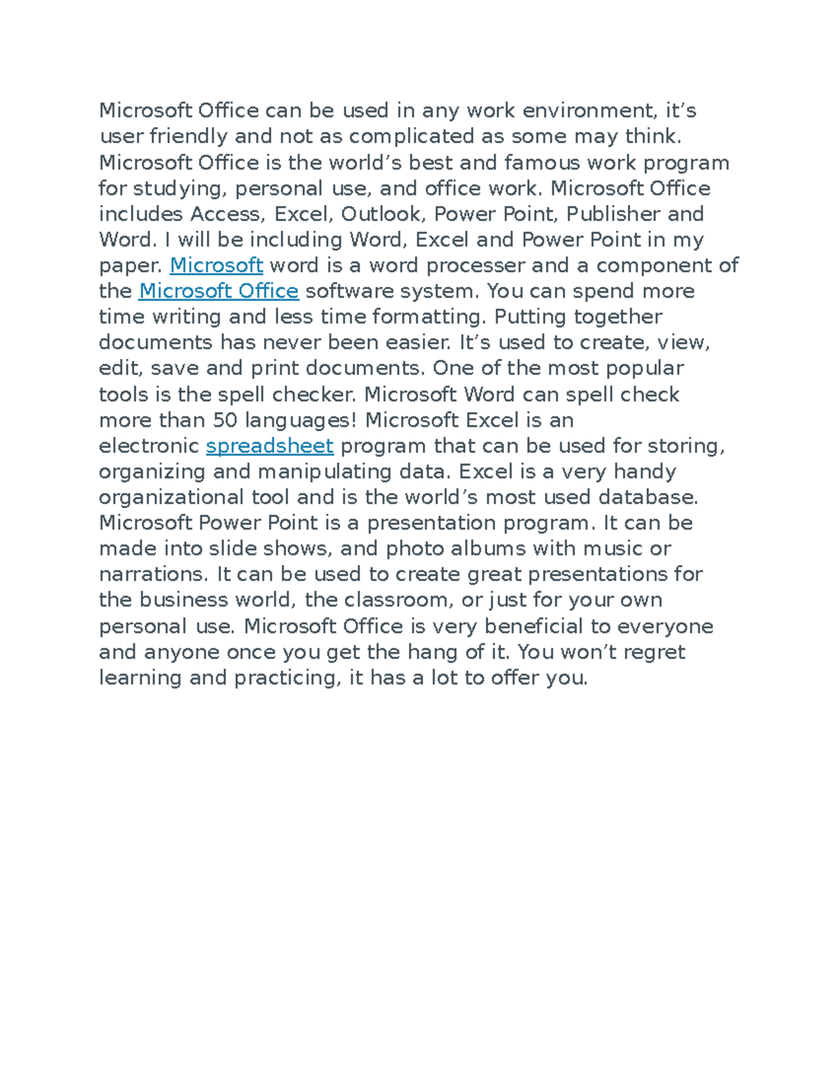 Microsoft Office can be used in any work environment - Microsoft Office ...