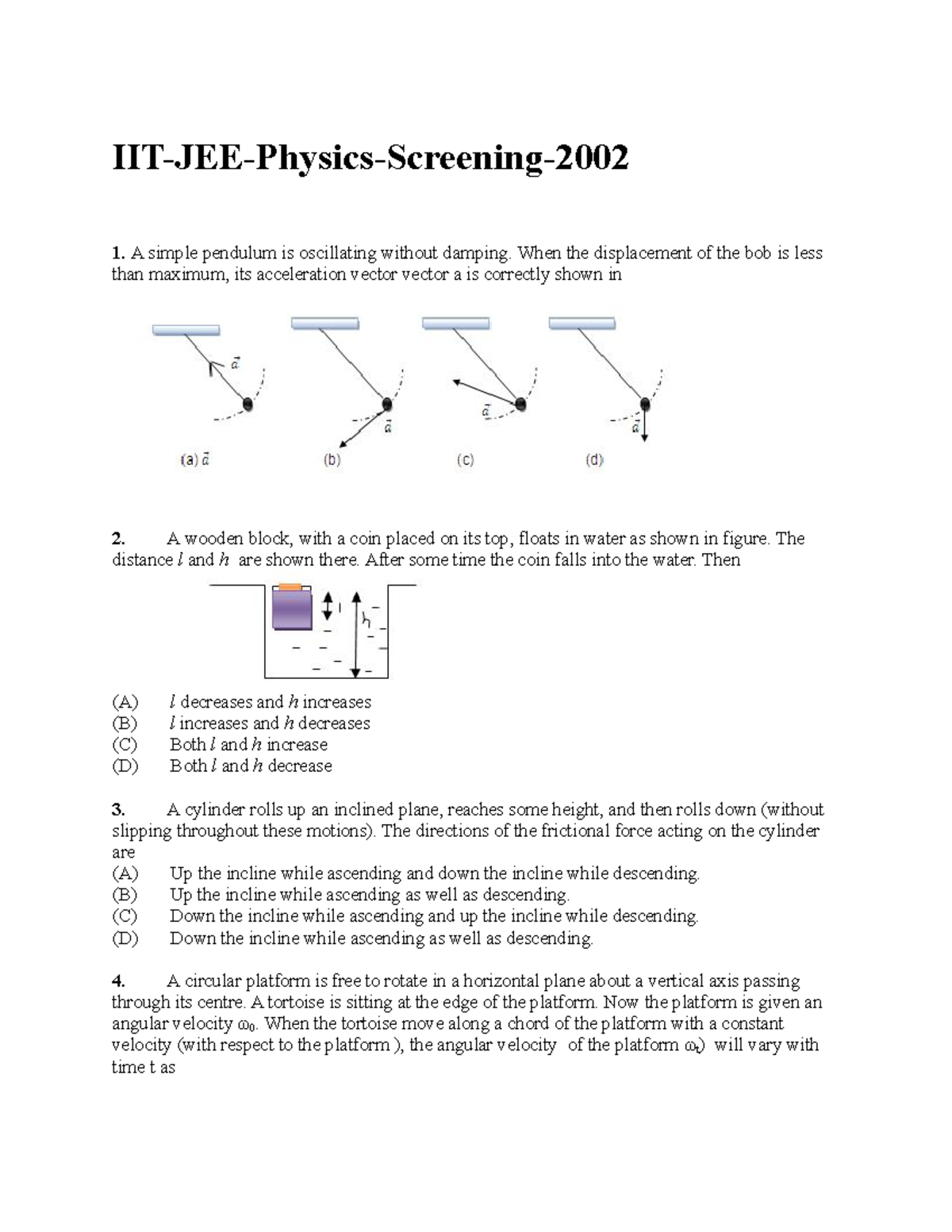 2770IIT JEE Physics Question Papers - IIT-JEE-Physics-Screening- A ...