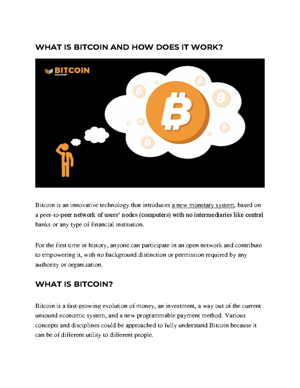 WHAT IS Bitcoin AND HOW DOES IT WORK - WHAT IS BITCOIN AND HOW DOES IT ...