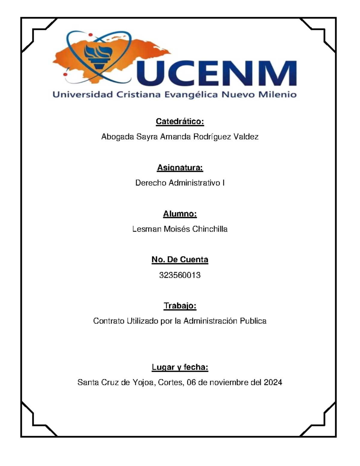 Contrato DE Suministro - Asignatura: Educación Ambiental Catedrático ...