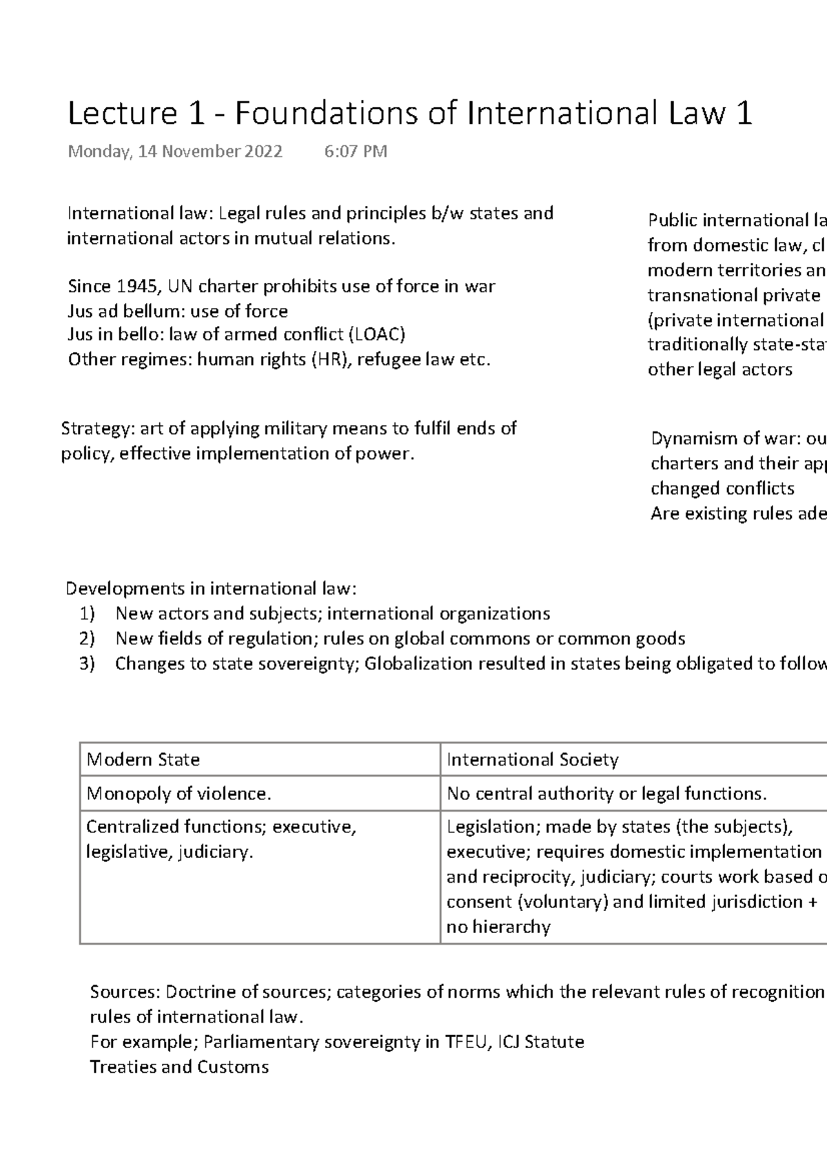 Lecture 1 - Foundations of International Law 1 - International law ...