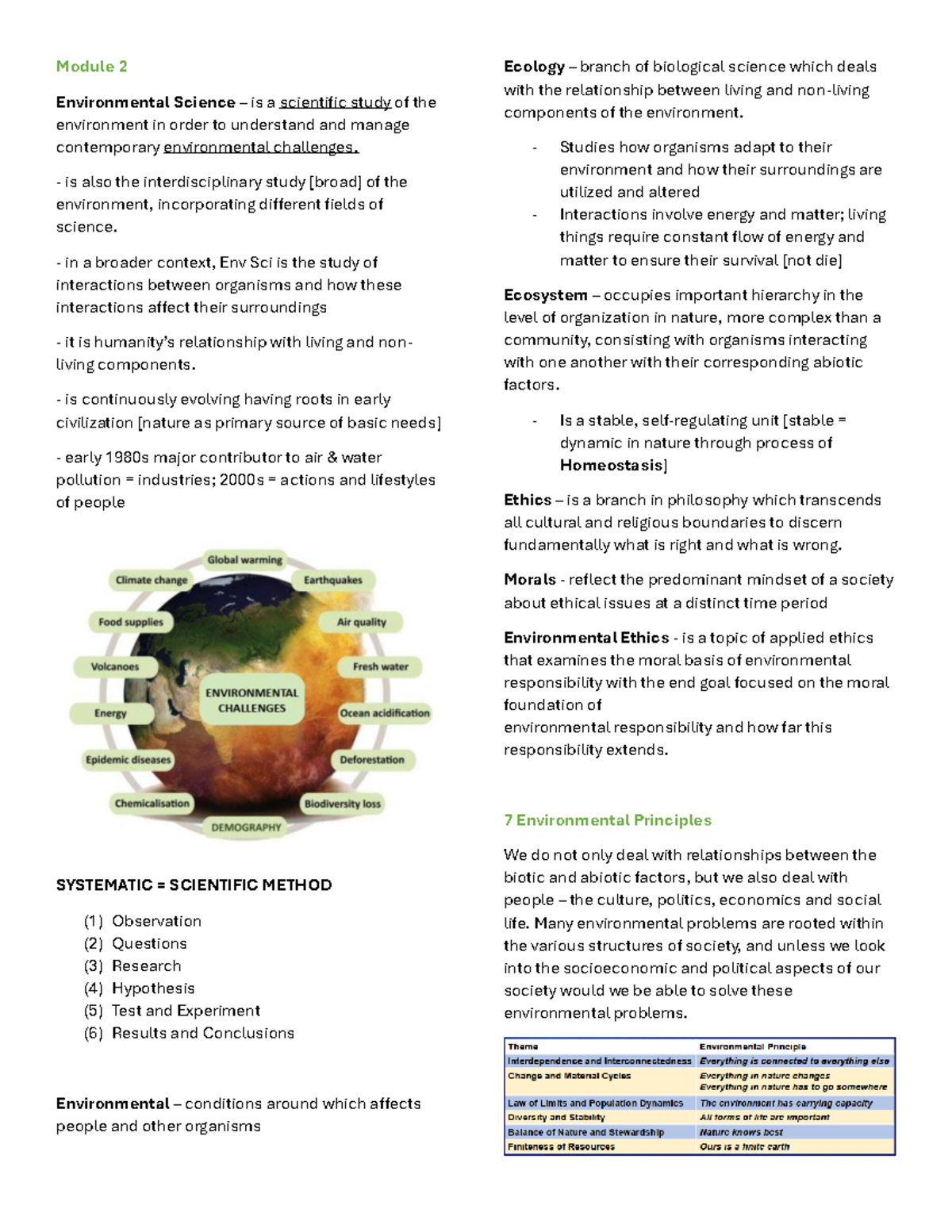 Envsci 2-5 - Environmental Science module compilation of Modules 2-5 ...