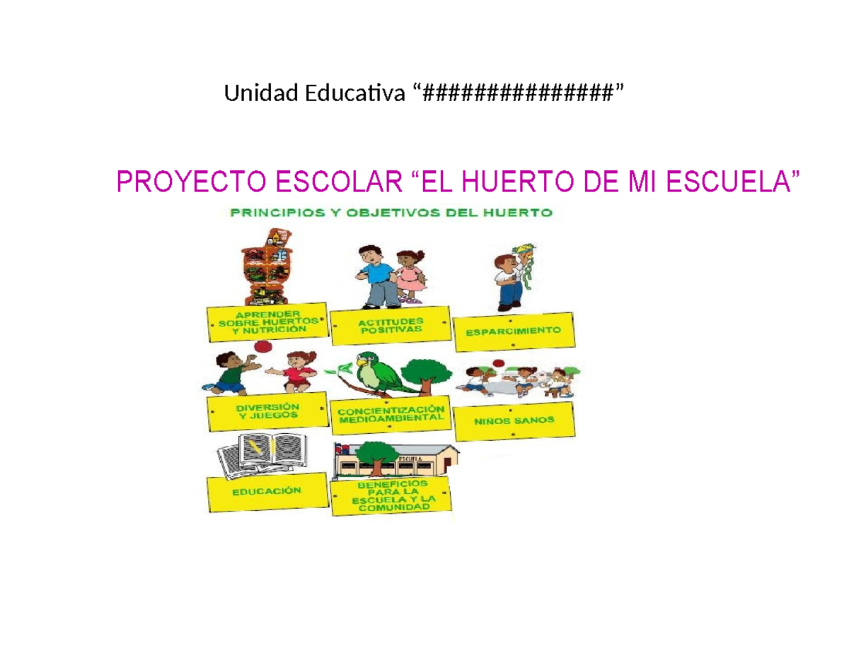 2 proyecto escolar me - Nuevo - Unidad Educativa ...