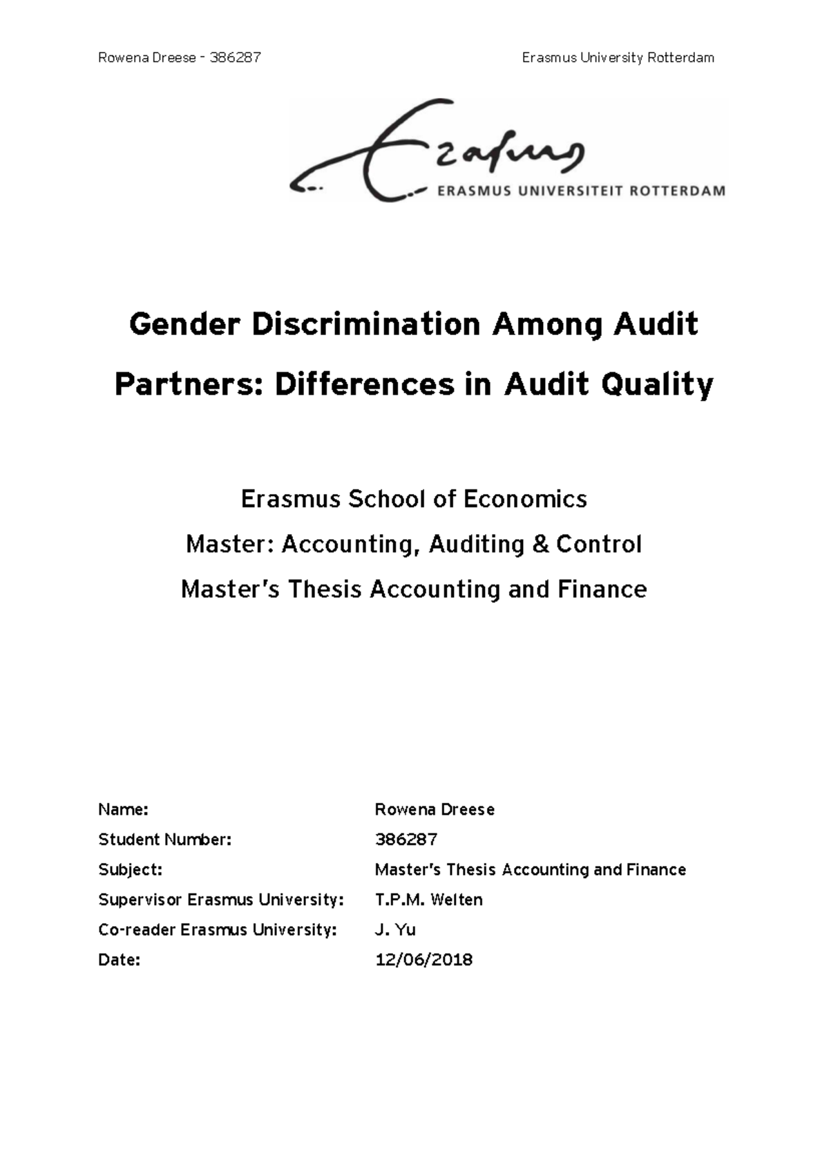 Gender Discrimination Among Audit Partners: Differences in Audit ...