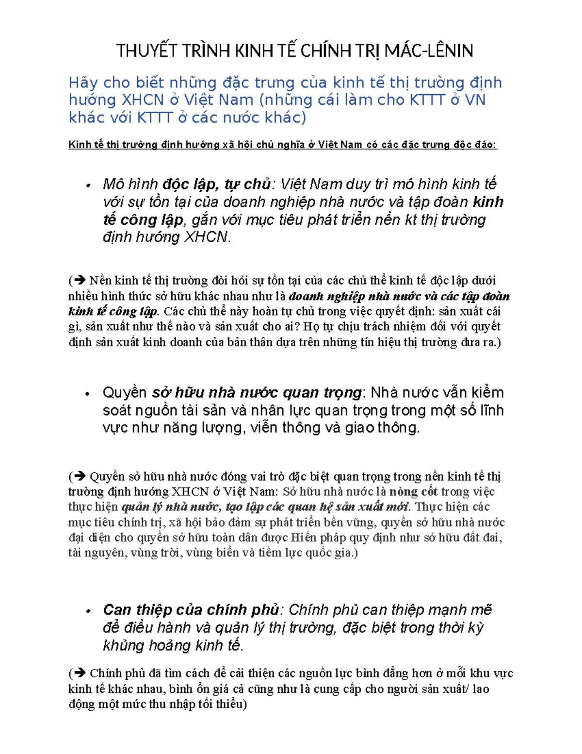 Thuyết trình Ktctml buổi 7 2024-2025 - THUYẾT TRÌNH KINH TẾ CHÍNH TRỊ MÁC-LÊNIN Hãy cho biết ...