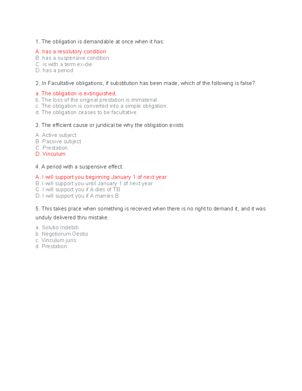 Chapter QUIZ 3 - The obligation is demandable at once when it has: A ...