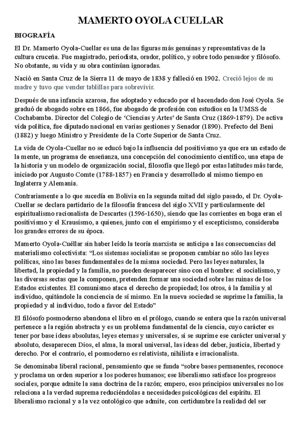 Mamerto Oyola Cuellar - historia - MAMERTO OYOLA CUELLAR BIOGRAFÍA El ...