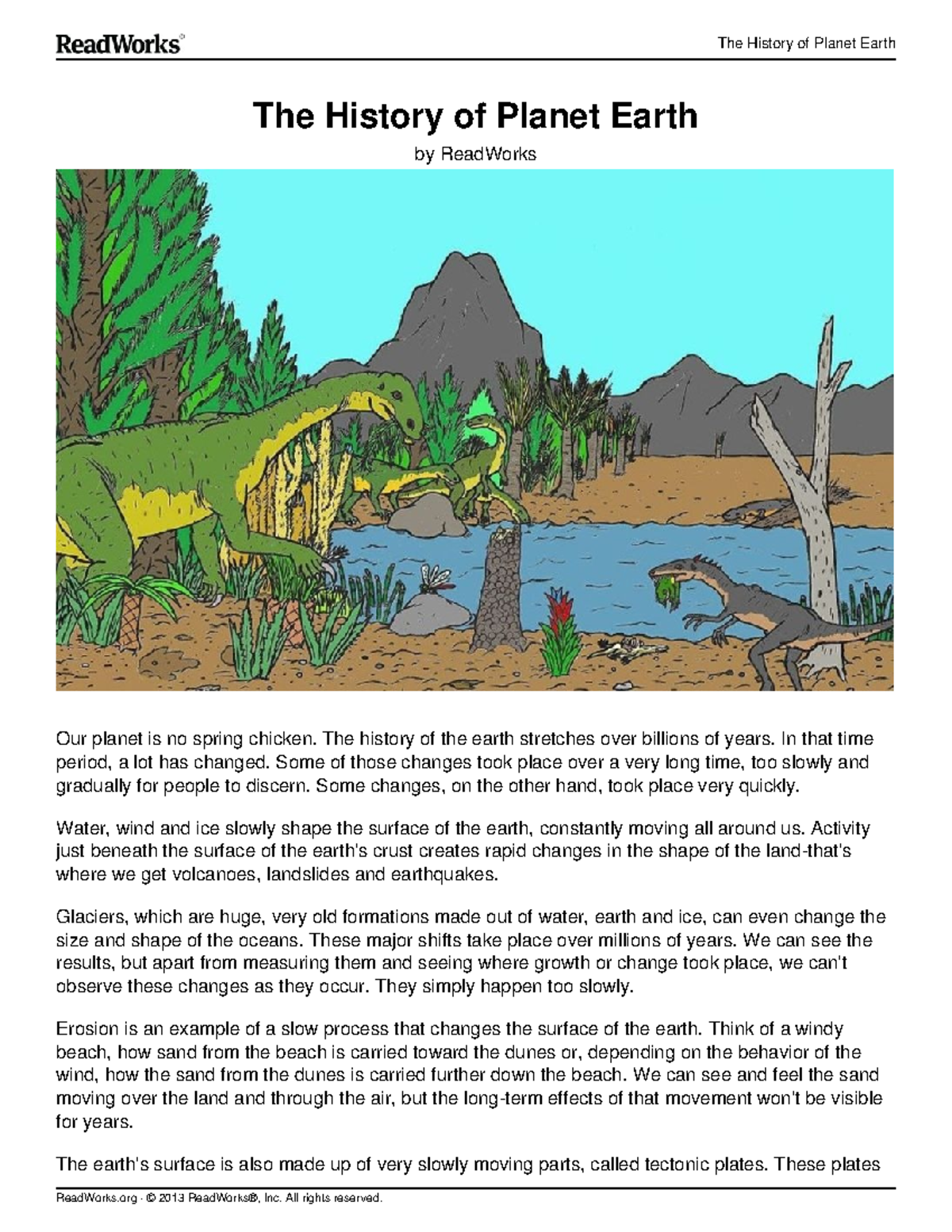 Copy of Earth's Changes in History - The History of Planet Earth The ...