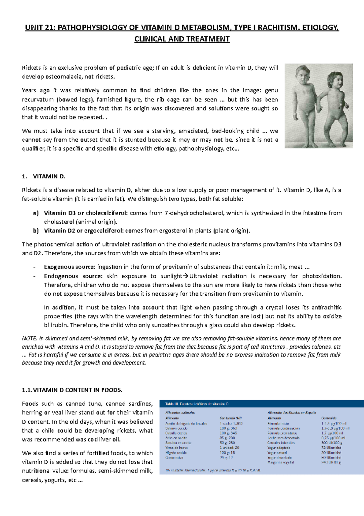 Unit 21 - Lecture notes 21 - UNIT 21: PATHOPHYSIOLOGY OF VITAMIN D ...