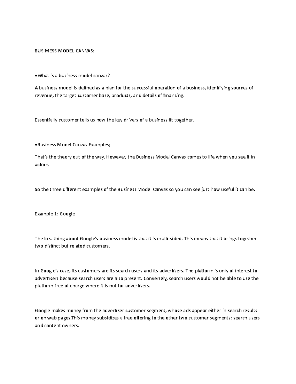 Busimess Model-WPS Office - BUSIMESS MODEL CANVAS: •What is a business ...