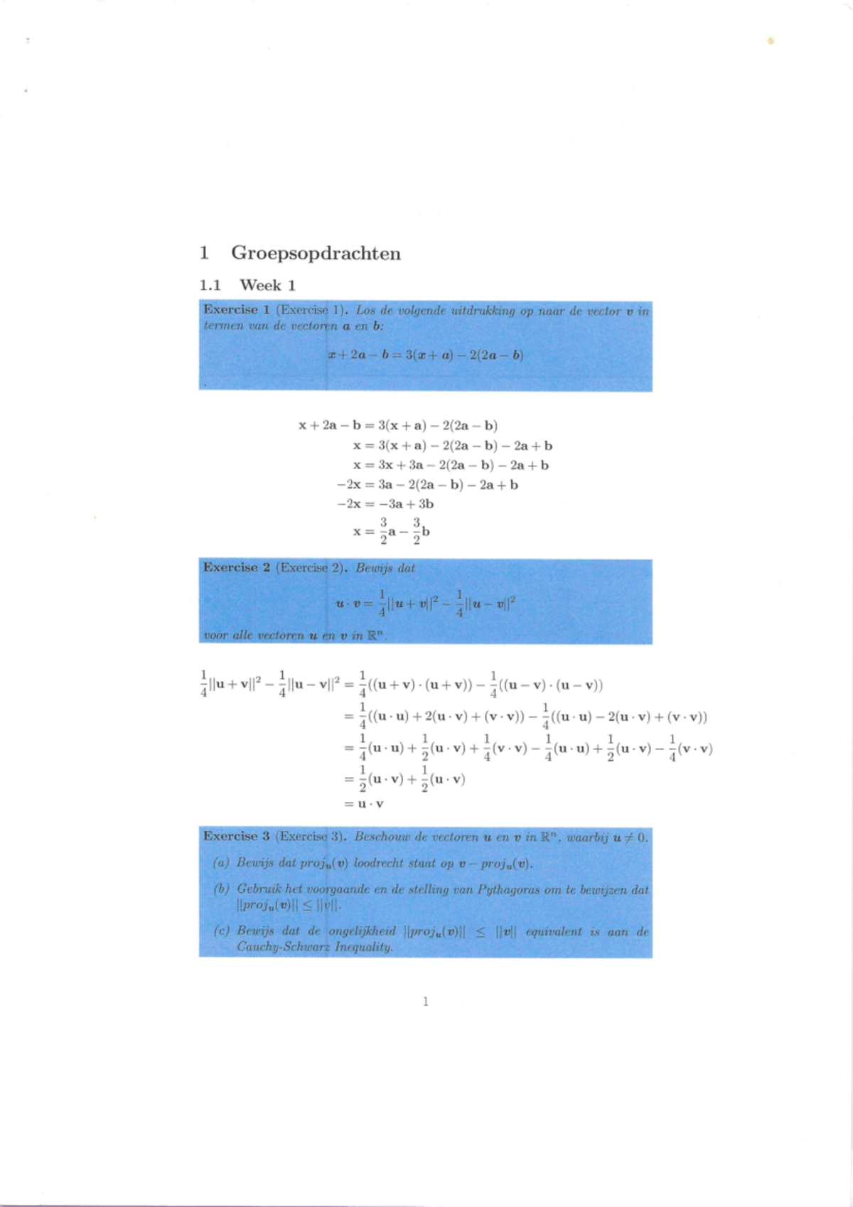 Matrix Algebra TO - Tutorial exercises - Studeersnel