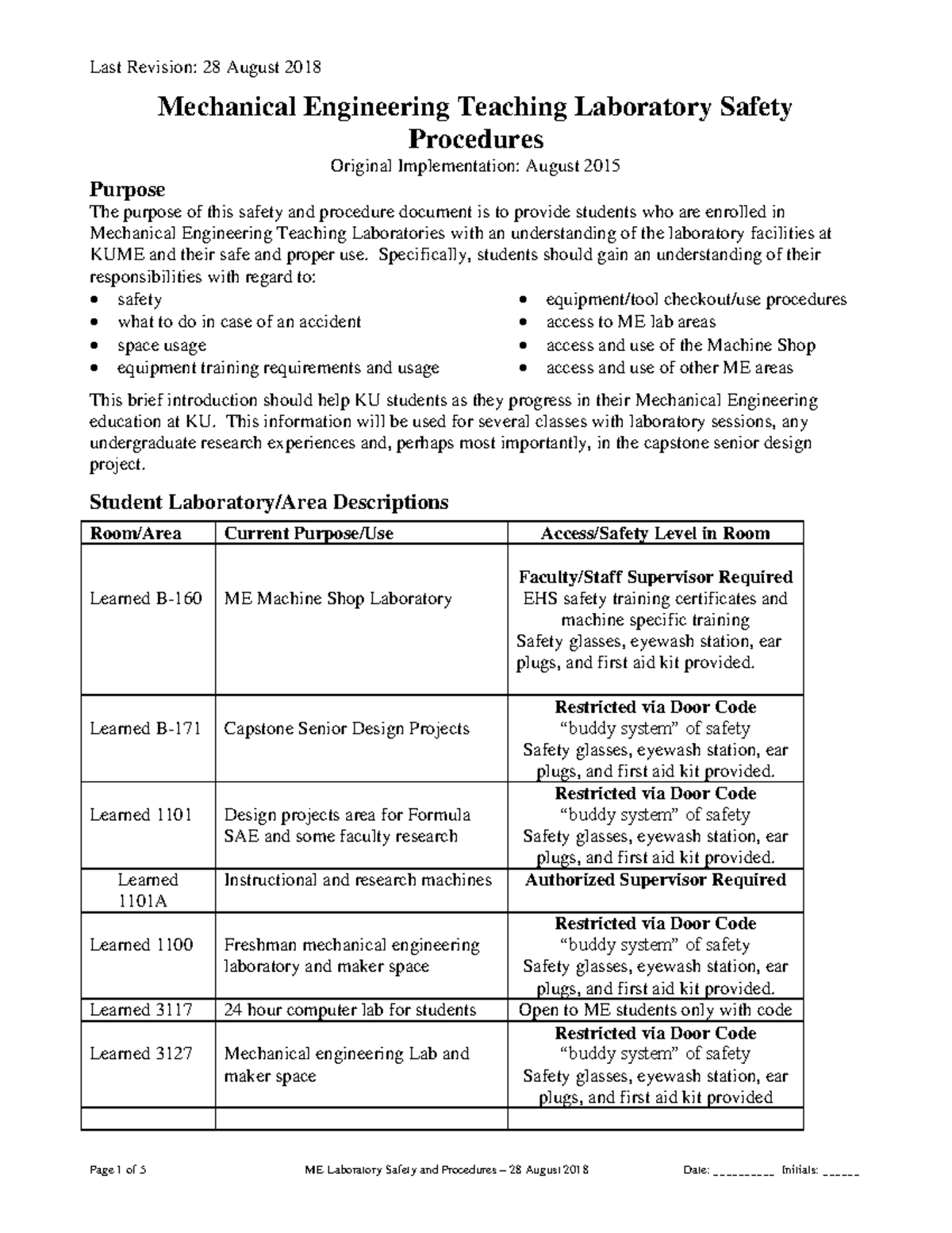 2018 MELaboratory Safety Procedures 28AU18 - Mechanical Engineering ...