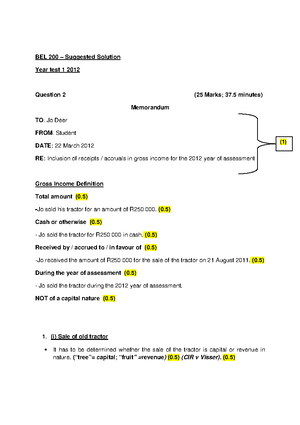 Tax answers - Tax answers Learning unit 3 Calculate the normal tax ...