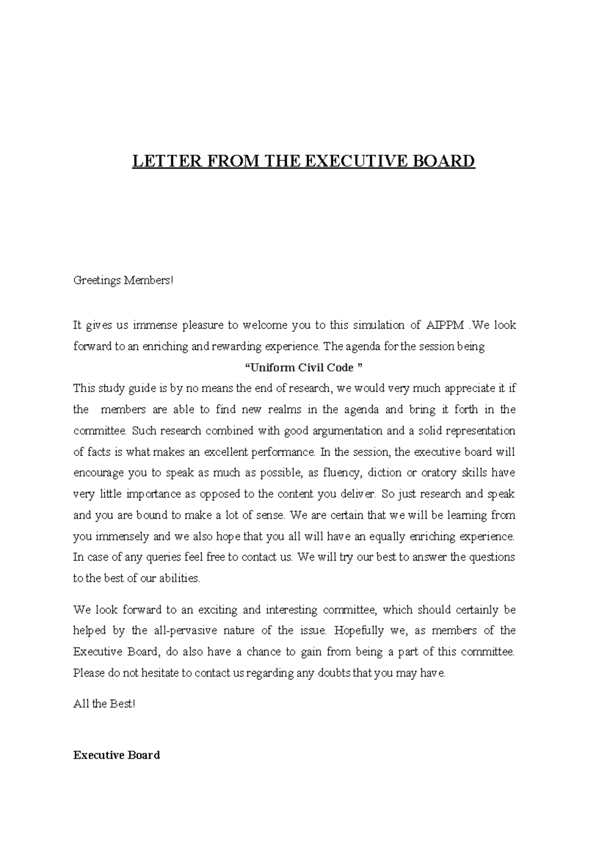 UCC Background Guide - just a simple help for mun - LETTER FROM THE ...