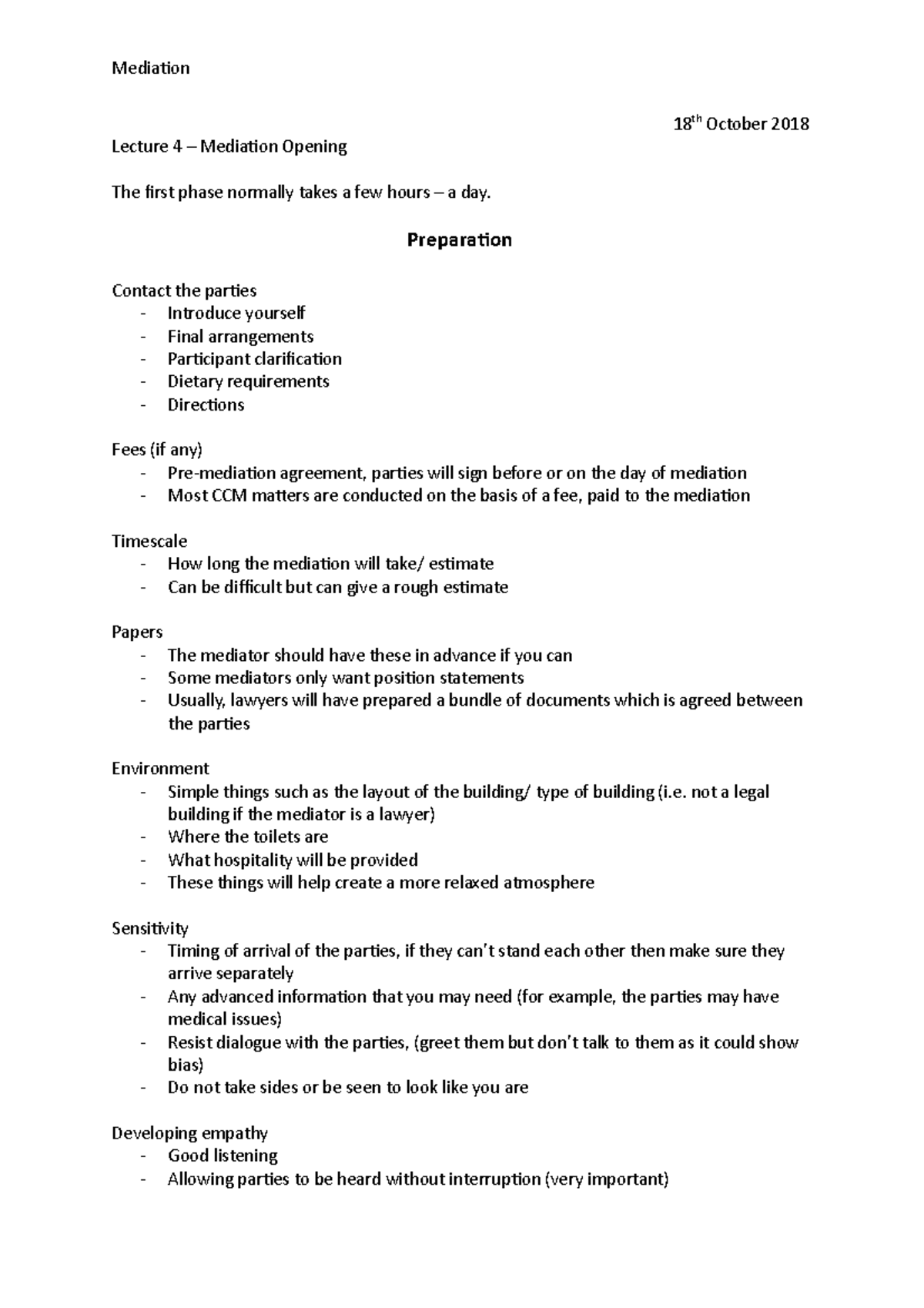 L4, OPening - Lecture notes 4 - 18 th October 2018 Lecture 4 ...