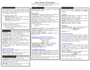 Machine Learning Cheat Sheet PDF - NBbS $sR