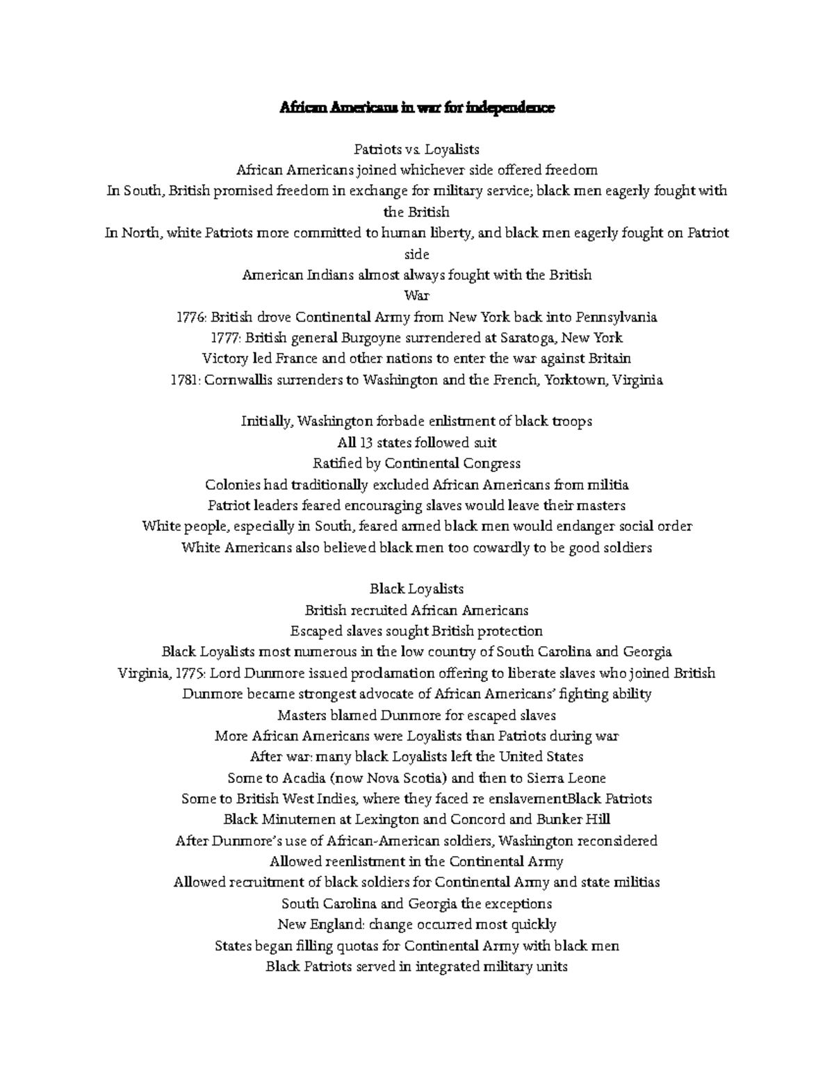 African Americas and the struggle for independence part 2 - African ...