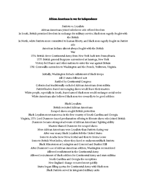 Free Black People of Antebellum Part 3 (study Guide) - African American ...